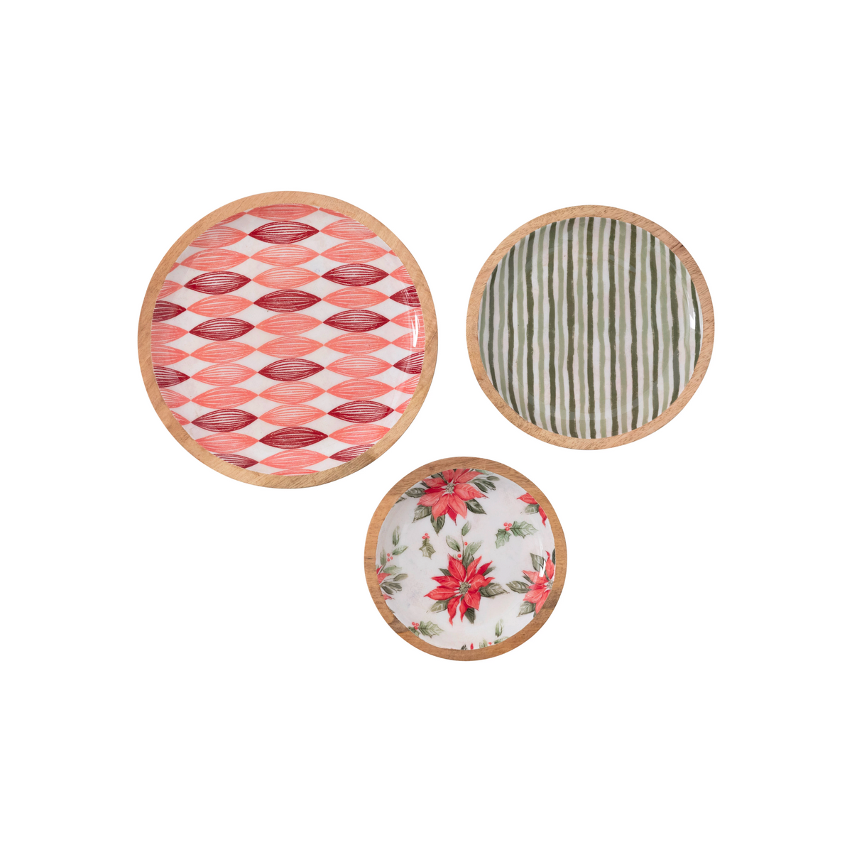 Holiday Enameled Mango Wood Plates – Daydream Abode